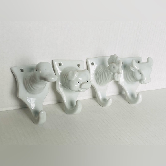 Wall Decor | Farm Animals Coat Rack Porcelain Wall Hooks | Poshmark